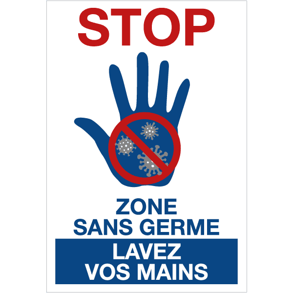 Panneau Zone Sans Germe Lavez Vos Mains | Signalétique Sanitaire Panneau Zone Sans Germe Lavez Vos Mains | Signalétique Sanitaire